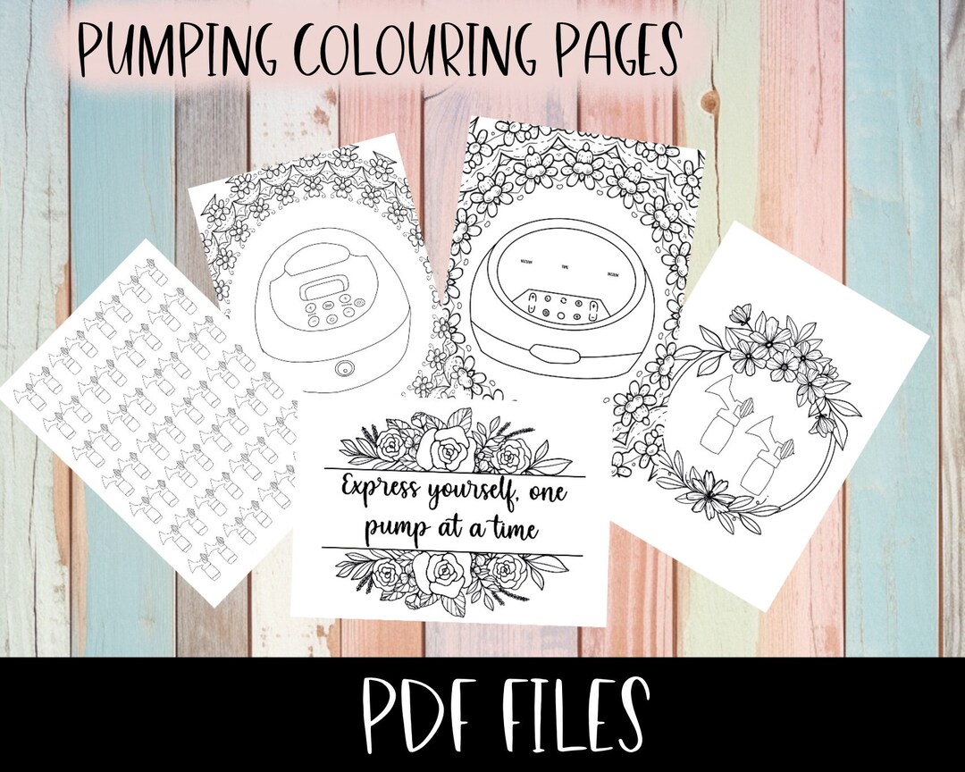 Printable Breast Pump Coloring Pages for Moms Breastfeeding-themed ...