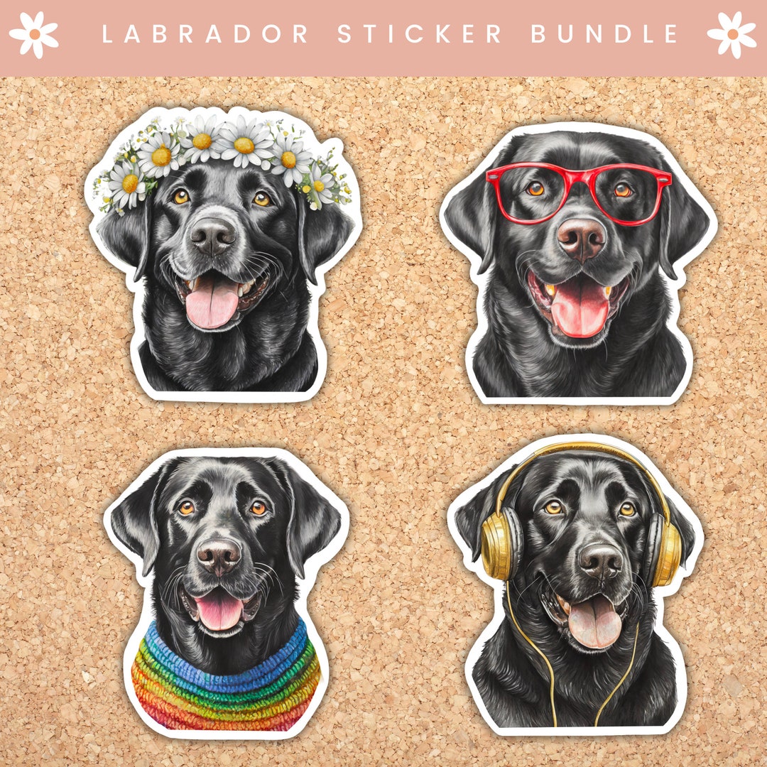 Black Labrador Sticker Cute Labrador Sticker Black Lab Sticker Black ...