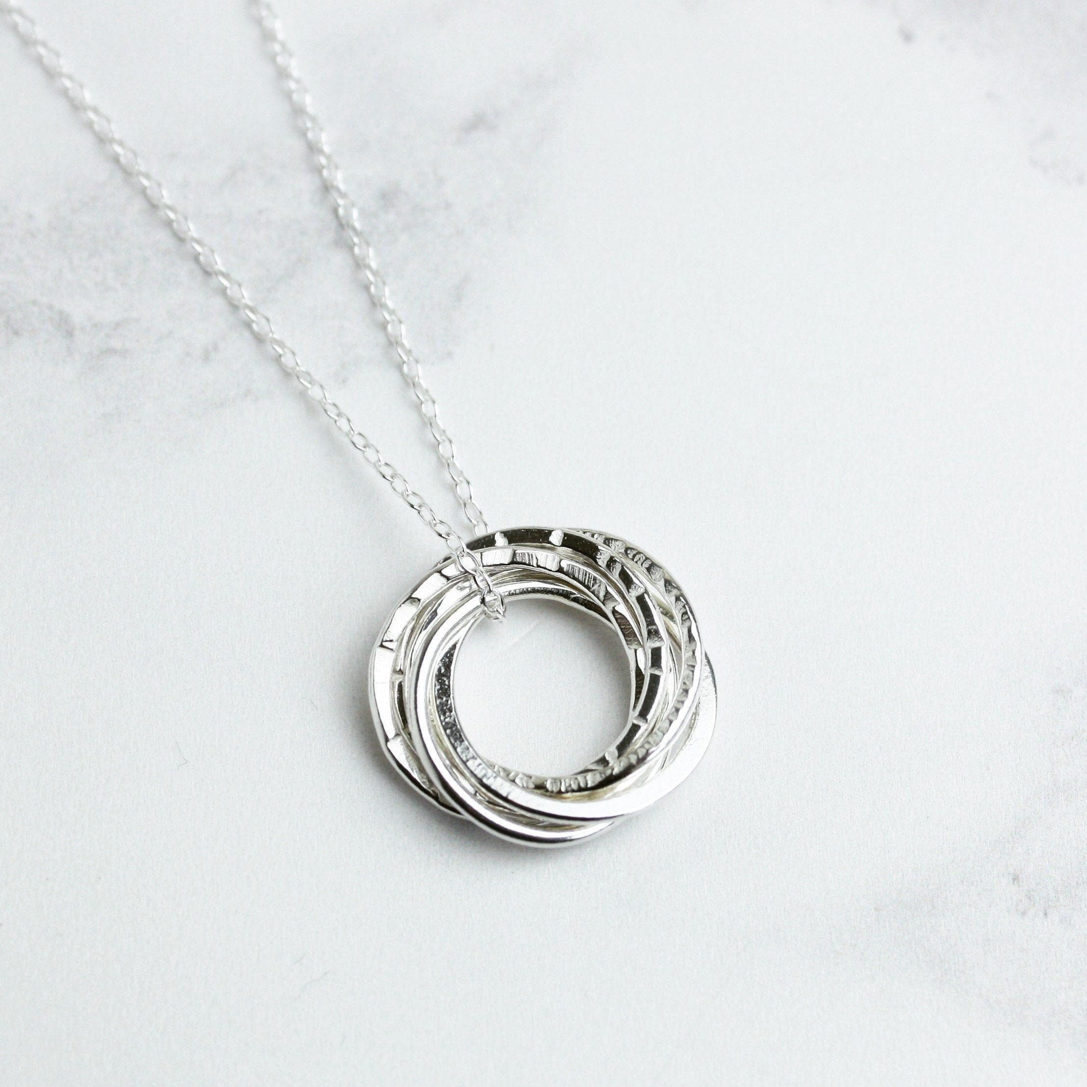 Circle Necklace Russian Ring Necklace Sterling Silver | Etsy