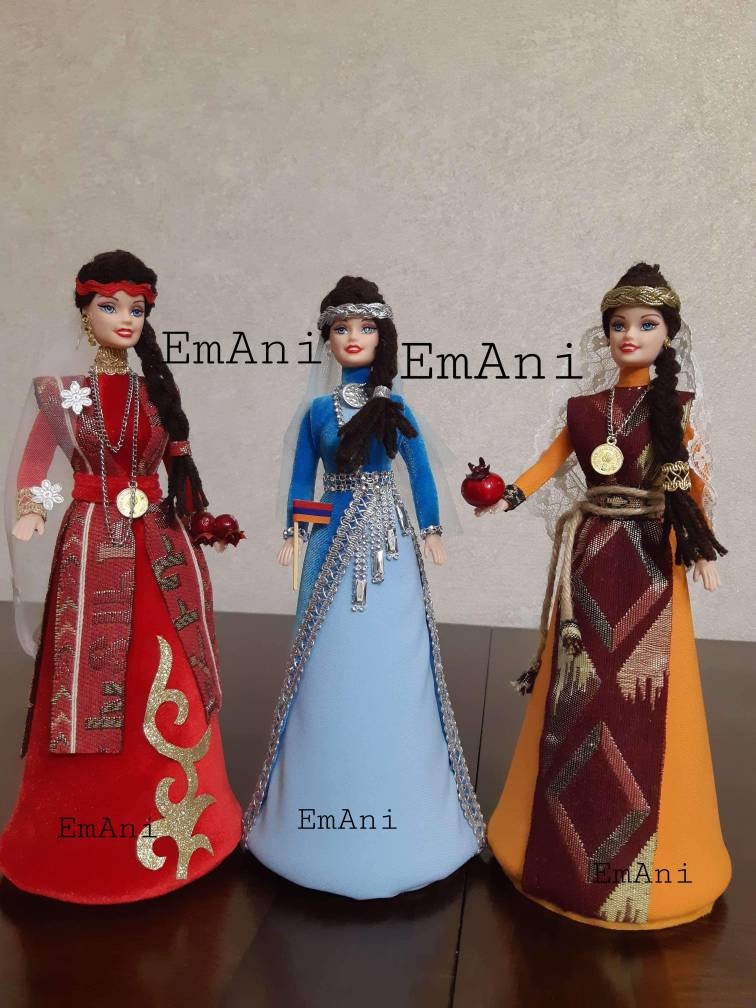 Armenian doll with national dress Taraz flag | Etsy
