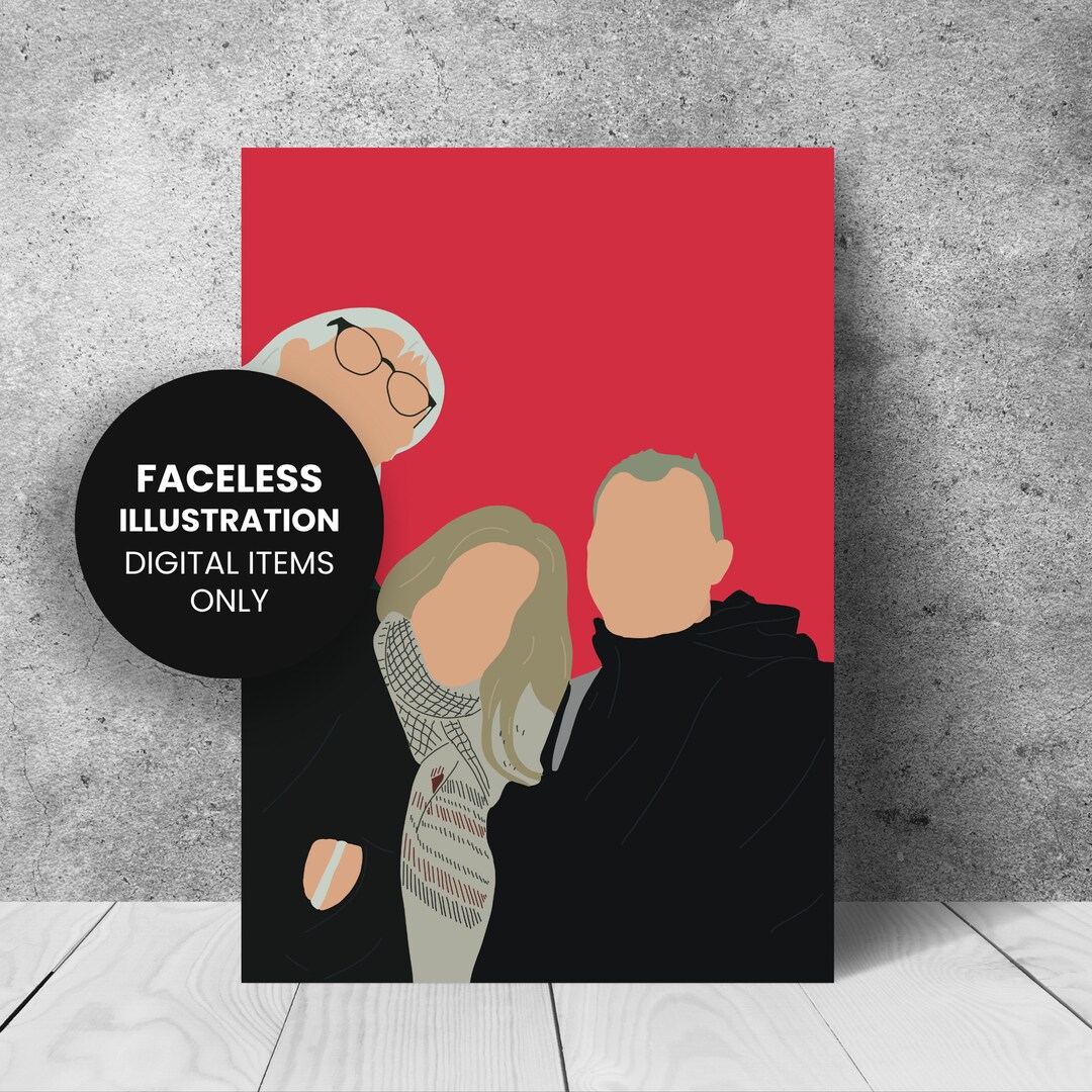 Custom Minimalist Digital Portrait Faceless Illustration Faceless ...