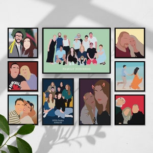 Custom Minimalist Digital Portrait Faceless Illustration Faceless ...