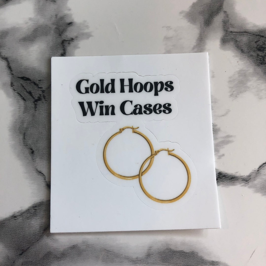 Gold Hoops, Sticker - Etsy