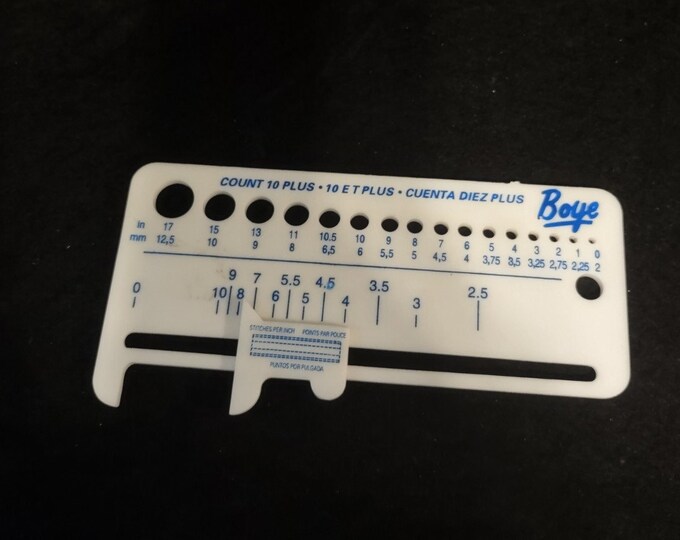 Boye Plastic Count 10 Plus Knit Gauge Needle Check With Stitch and Row ...