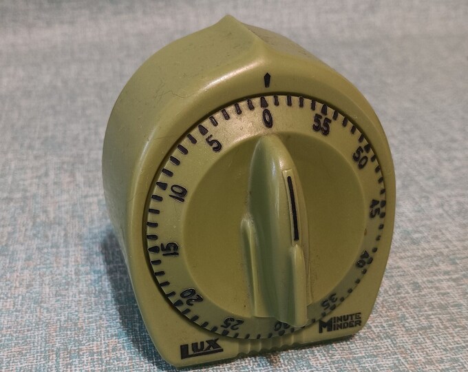 Retro 1970s LUX Minute Minder Avocado Green Kitchen Timer - Works! Made ...