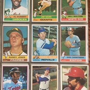 Vintage 1976 Topps Baseball Cards: Lot of 132, Hall of Famers - Etsy