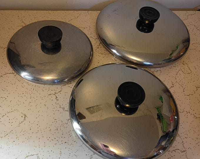 Vintage Revere Replacement Lids - Ware 3 Ring Stainless Steel Lids in ...