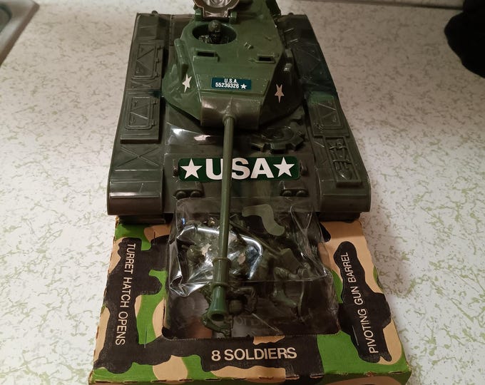 Vintage Tim Mee Toy Plastic Tank in Original Sealed Box - Made in USA ...