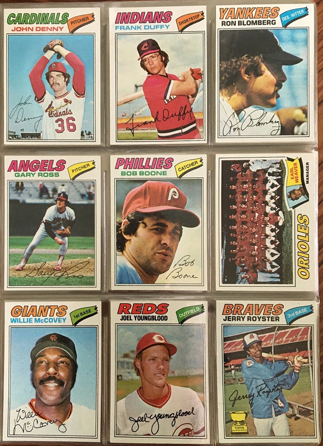 Vintage 1977 Topps Baseball Cards. Collectible Baseball Cards 529660 Good Excellent Condition ...