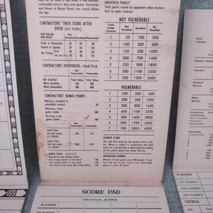 1960s Bridge Score Pads, Set of 3 - How to Score on Bridge - Snack ...