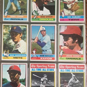 Vintage 1976 Topps Baseball Cards: Lot of 132, Hall of Famers - Etsy