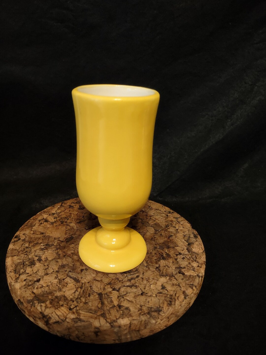Beautiful Sunny Yellow Porcelain Goblet - Yellow Vase - Vintage Goblet ...