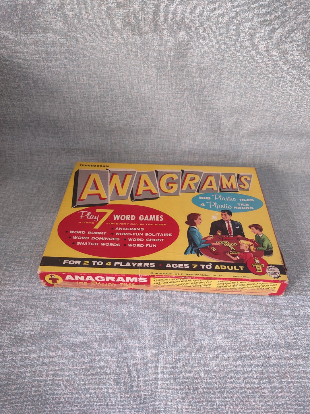 1965 Transogram Anagrams Board Game - Tiles - Family Night - Game Night ...