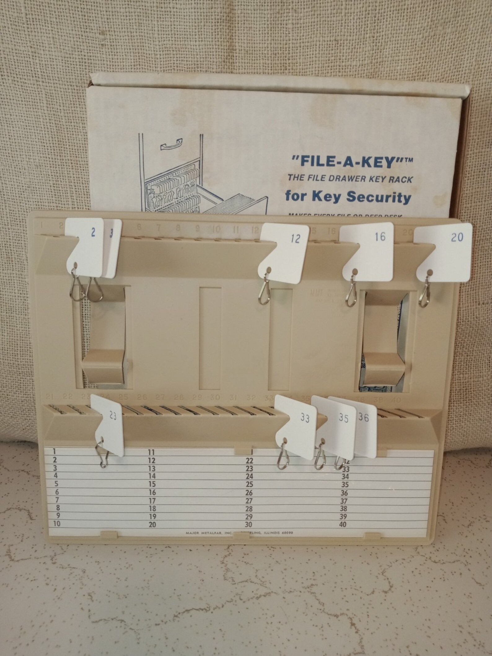 File-a-key the File Drawer - Key Rack - Vintage Office - Key Tags ...