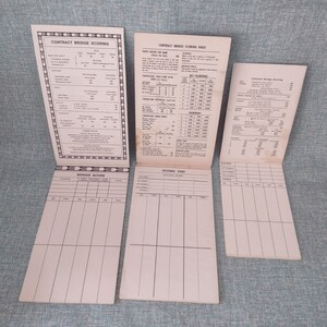 1960s Bridge Score Pads, Set of 3 - How to Score on Bridge - Snack ...