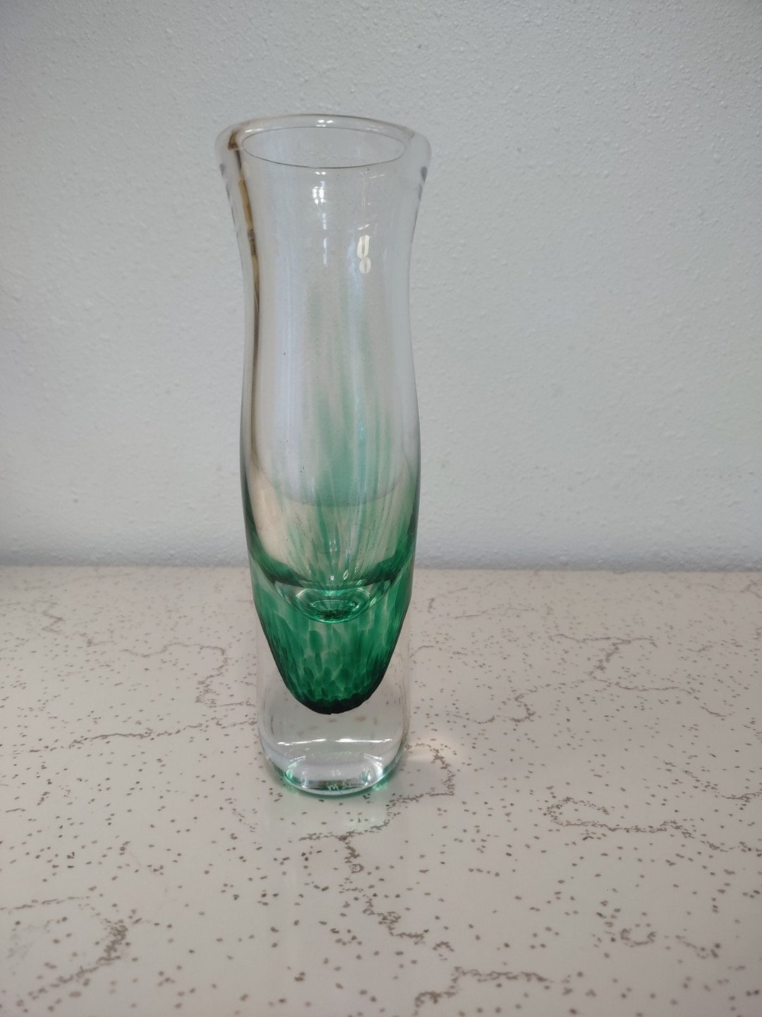 Gorgeous Green Hand Blown Blown Glass Vase - Oregon Artist - Art Glass ...