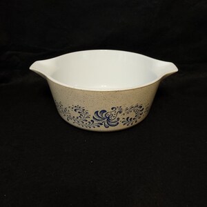 Vintage 1970’s Pyrex Blue Homestead Pattern Casserole Baking Dishes 475 ...