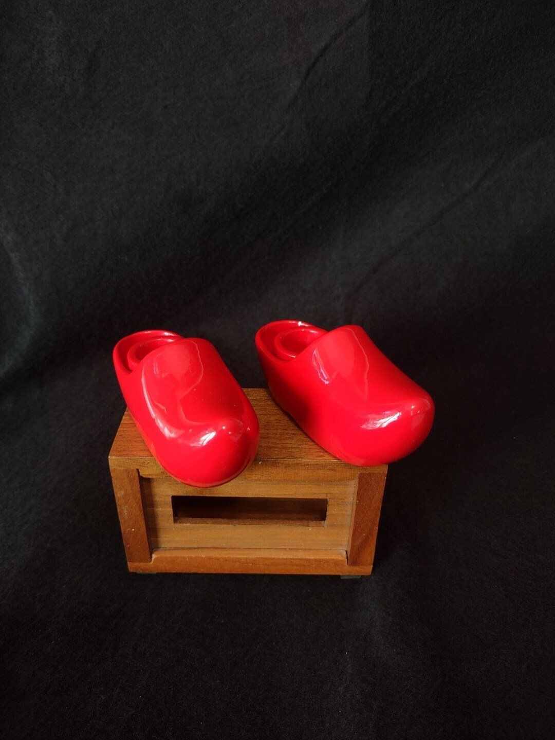 Pair of Red Ceramic Dutch Clogs Candlestick Holders Made in Japan ...