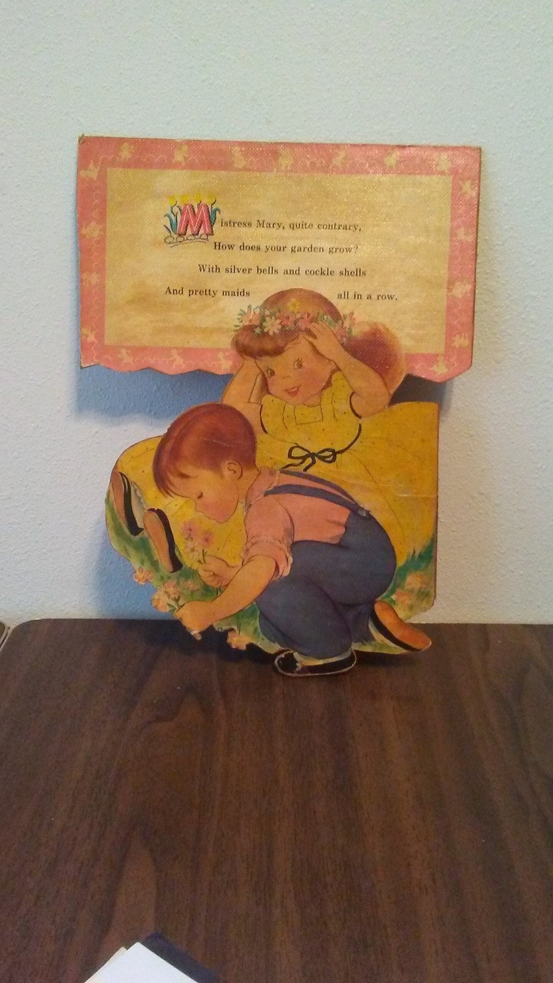 Beautiful 1940s Nursery Rhyme Wall Hanging on Press Board - Kids Room ...