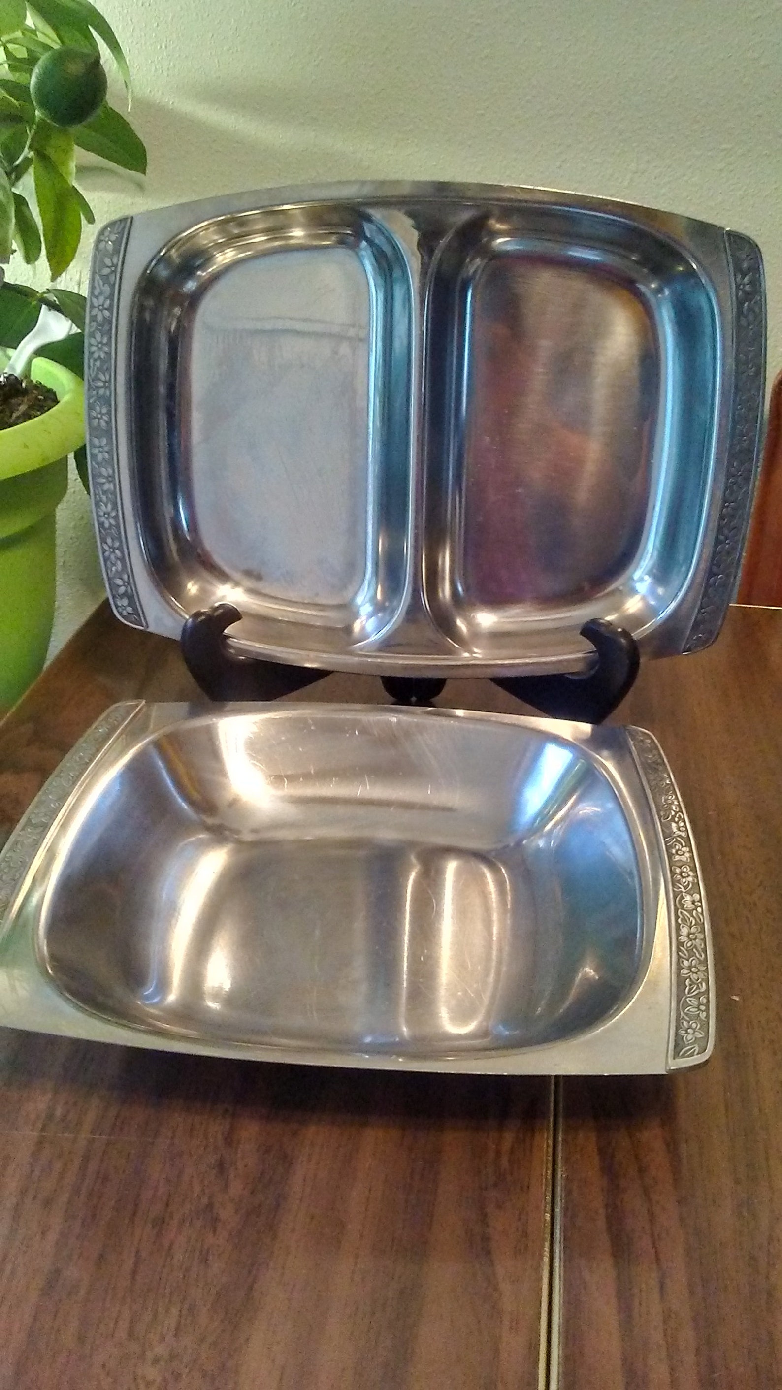 Set of 2 Mid Century Stainless Steel Japan Serving Dishes | Etsy