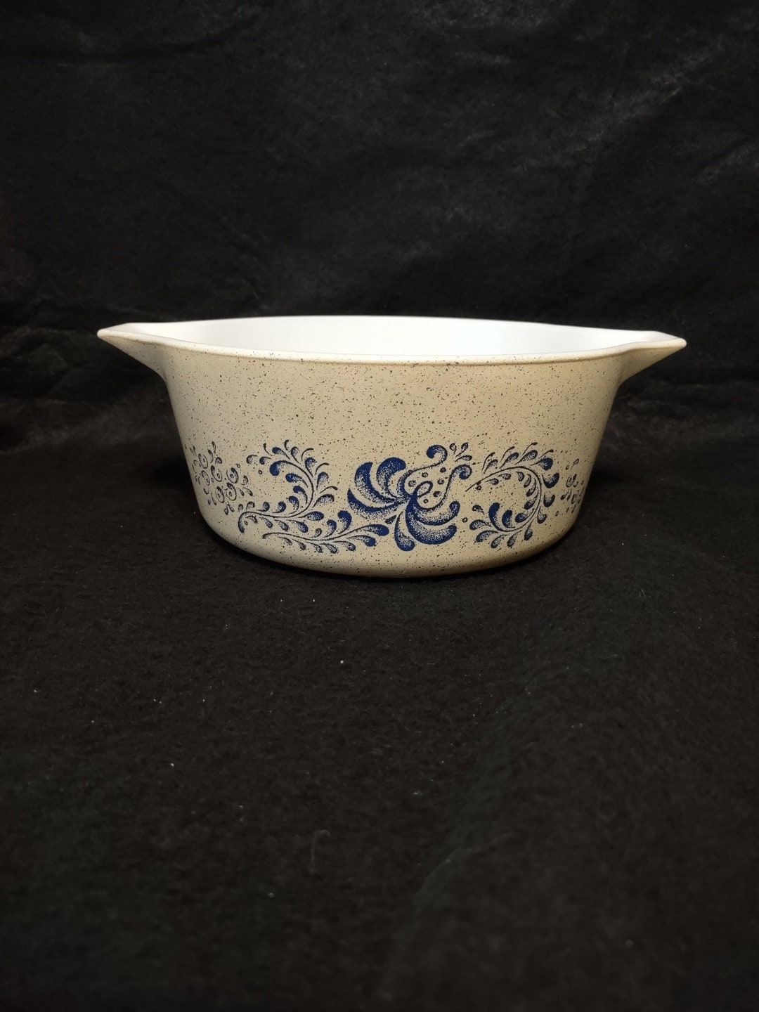 Vintage 1970’s Pyrex Blue Homestead Pattern Casserole Baking Dishes 475 ...