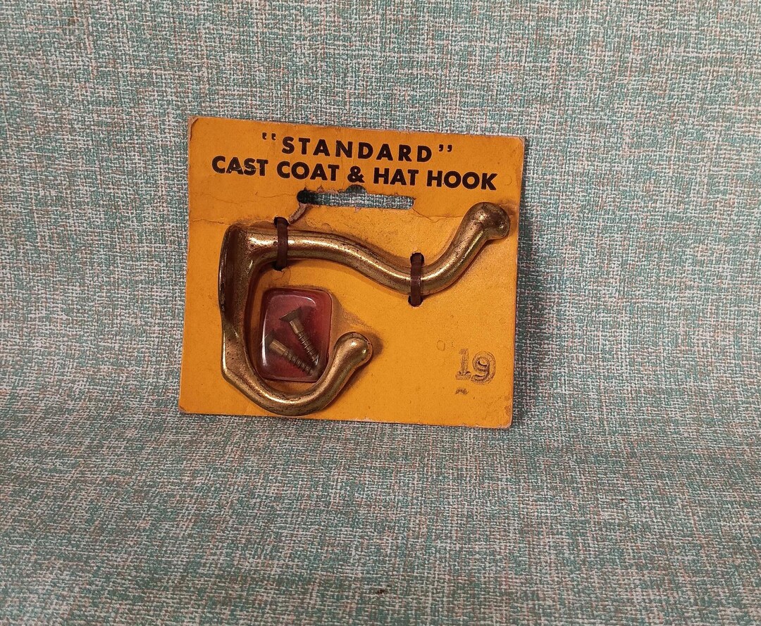 1950s "standard" Cast Coat & Hat Hook Brass - Shelby Metal Products USA ...
