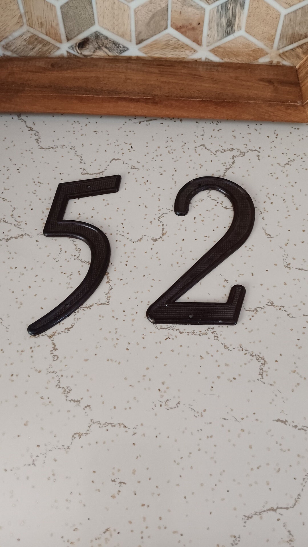 Vintage 4 1/4" Brown Metal House Numbers - MCM Home Decor - Address ...