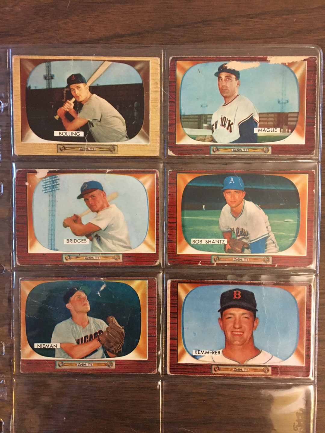 1955 Bowman Baseball Cards. Lot of 6 Cards - Topps - Vintage Baseball ...