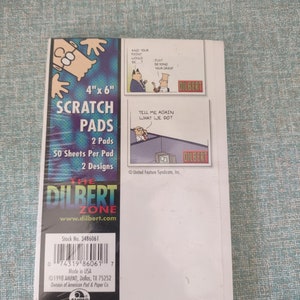 NOS the Dilbert Zone Scratch Pads - Note Pads 4x6" With 2 Designs - USA ...