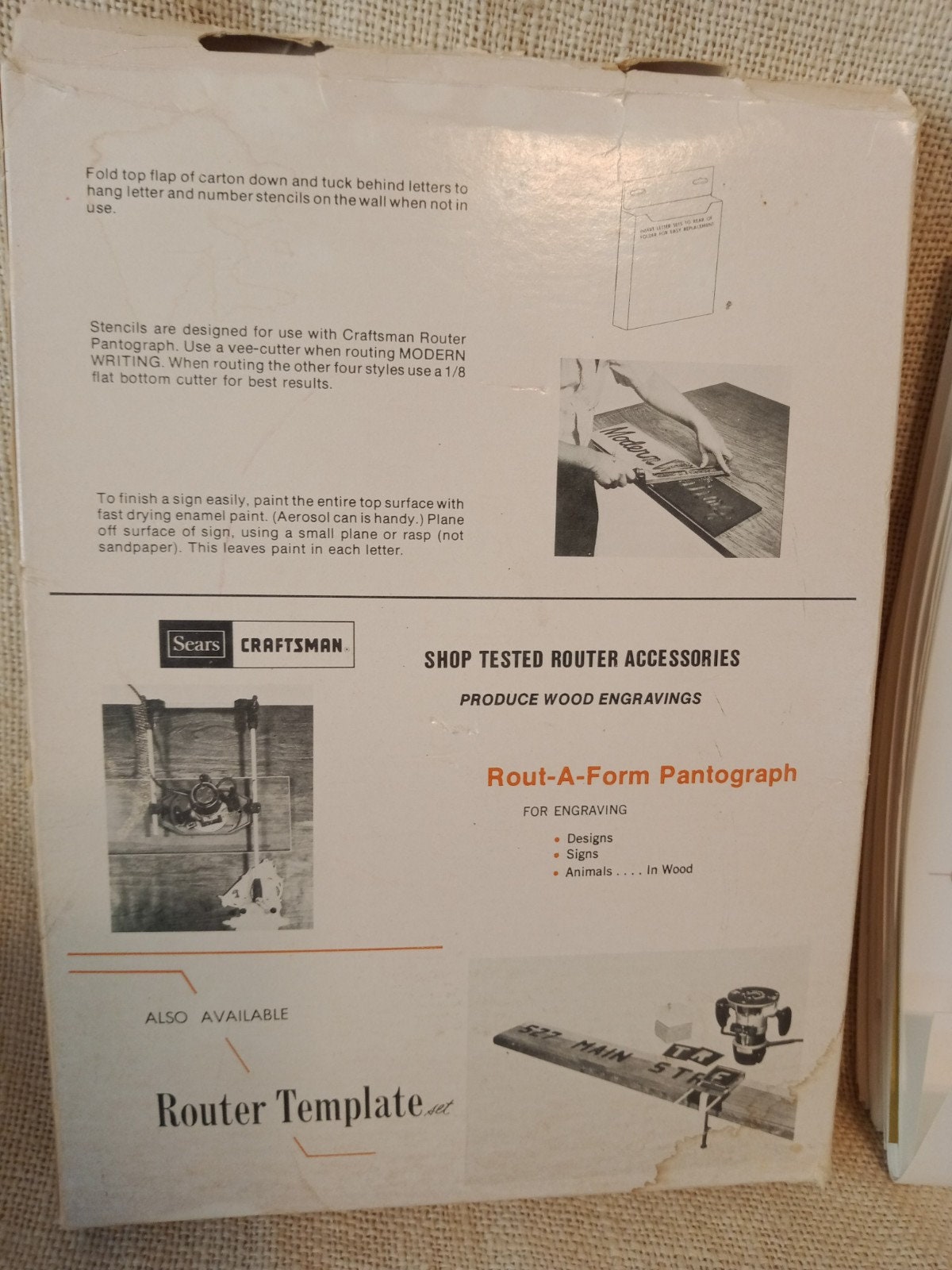 Sears Craftsman Router Stencil Set Model 9 2518 Woodworking | Etsy