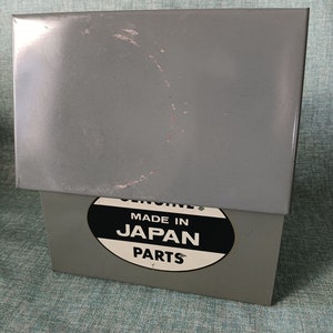 Industrial 4 X 6 Metal File Card Box With Retro Stickers -vintage ...