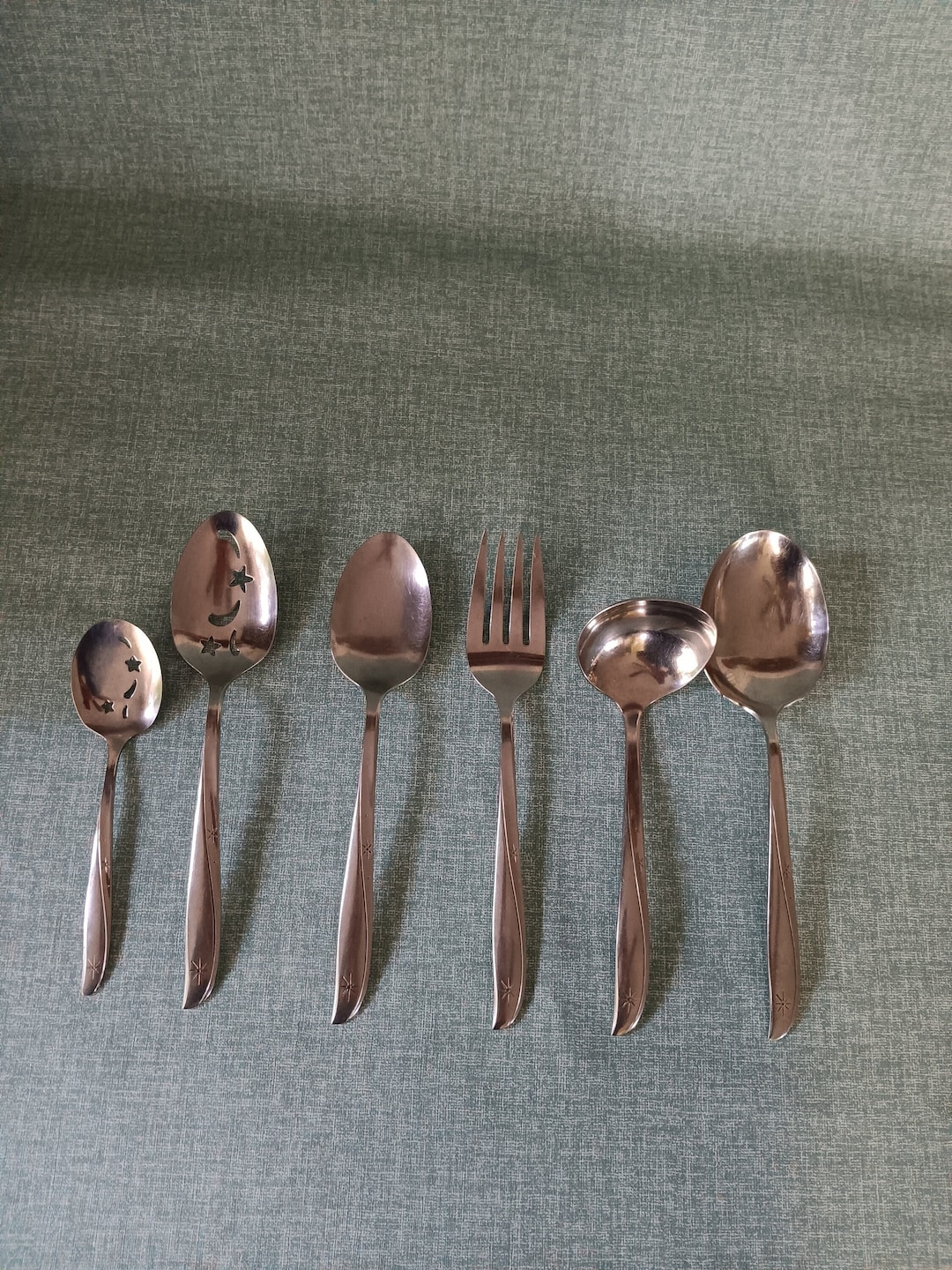 1960s Oneida Twin Star Serving Utensils- Atomic Star - Starburst ...