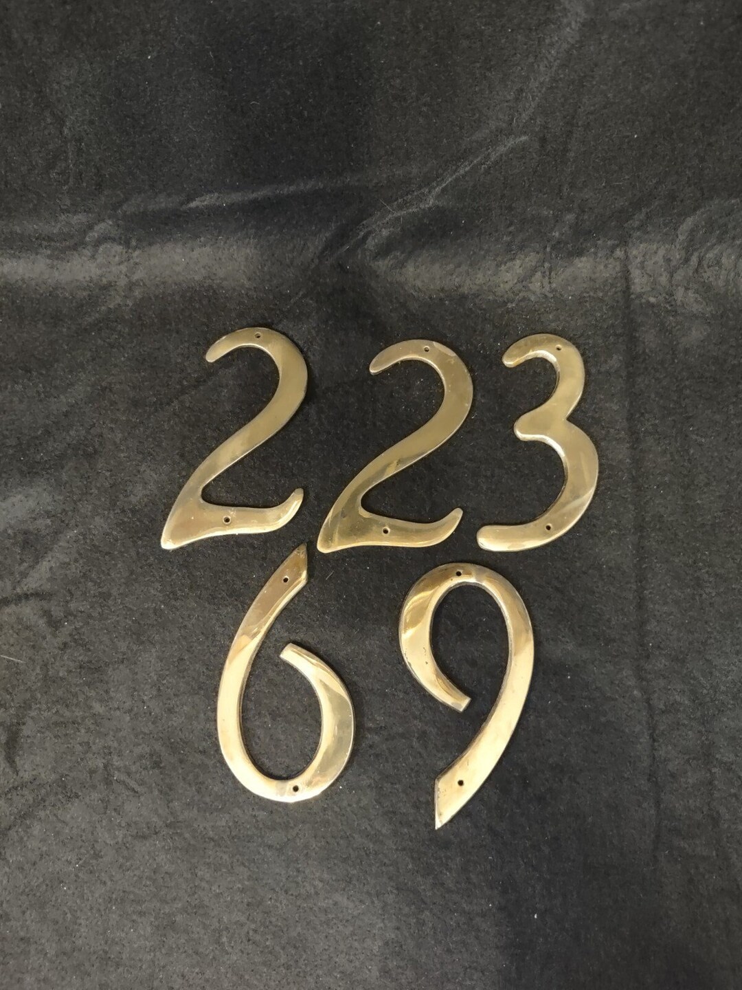 Vintage Brass 4" Brass House Numbers - MCM Home Decor - Address Numbers ...