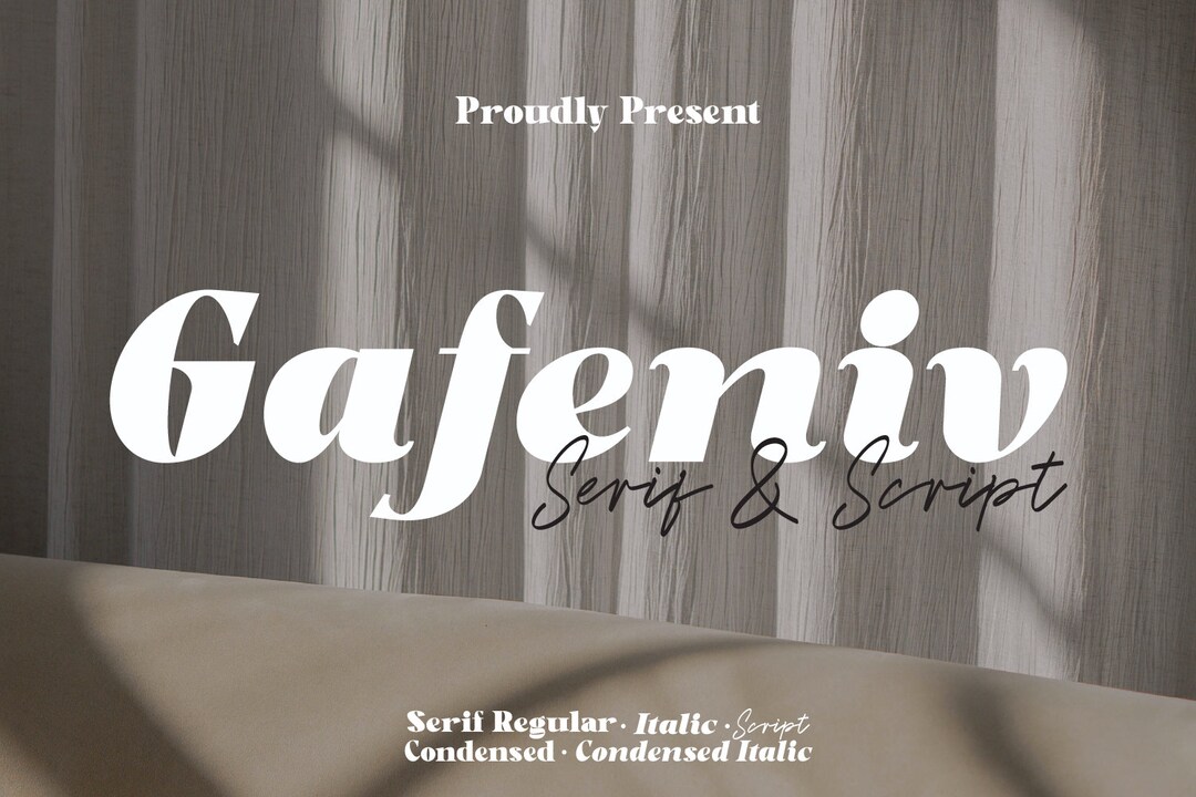 Gafeniv Serif & Script Classy Font Duo - Etsy