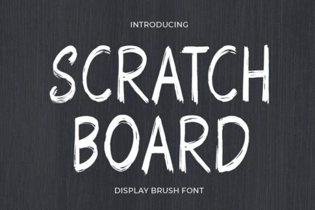 Scratch Board Chalk Brush Font – Handwritten Display Typeface for Logo ...