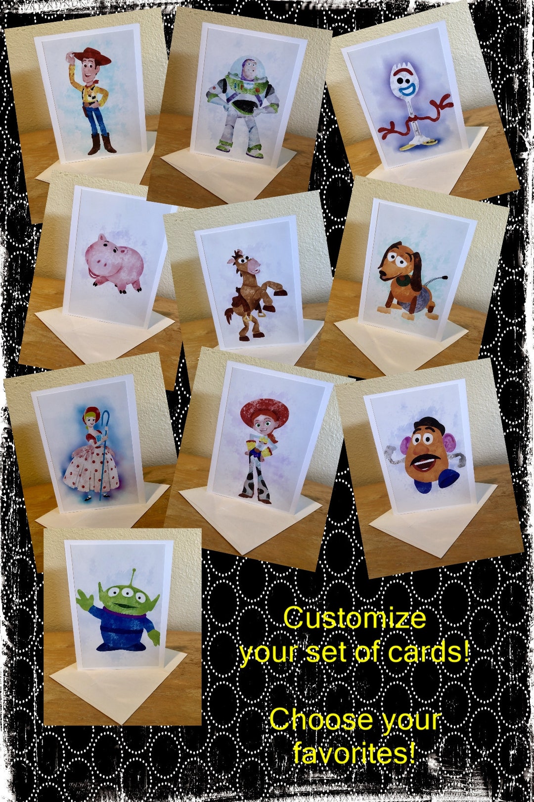 Notecards With Envelopes (set of 4 or 8 or 12) Toy Storyfe FREE ...