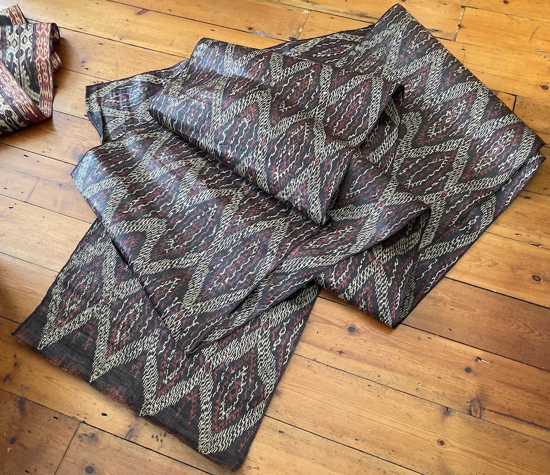 Rare Vintage Traditional Ikat Woven Textile, Abaca Banana Fibre Cloth ...