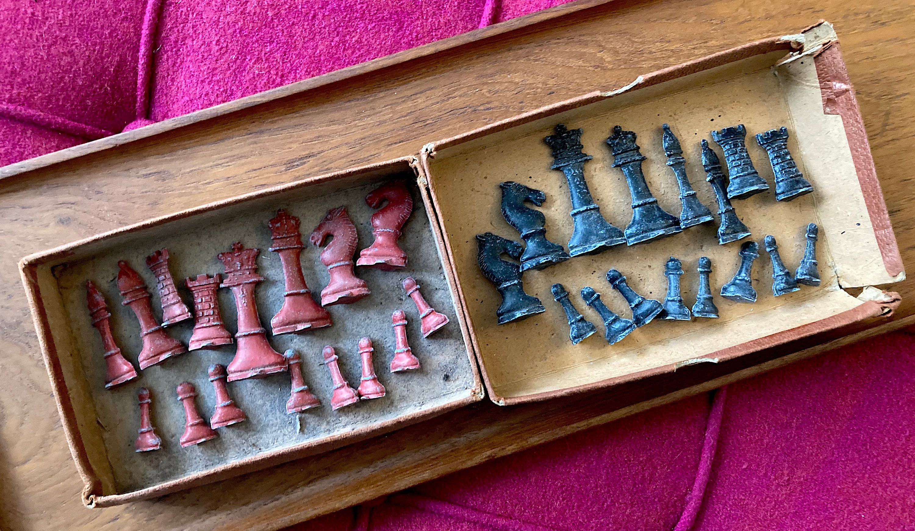 Antique Metal the Rose Chess Pieces, in Original Box - Etsy