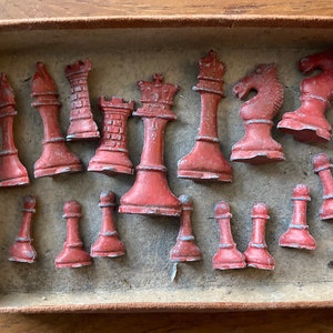 Antique Metal the Rose Chess Pieces, in Original Box - Etsy
