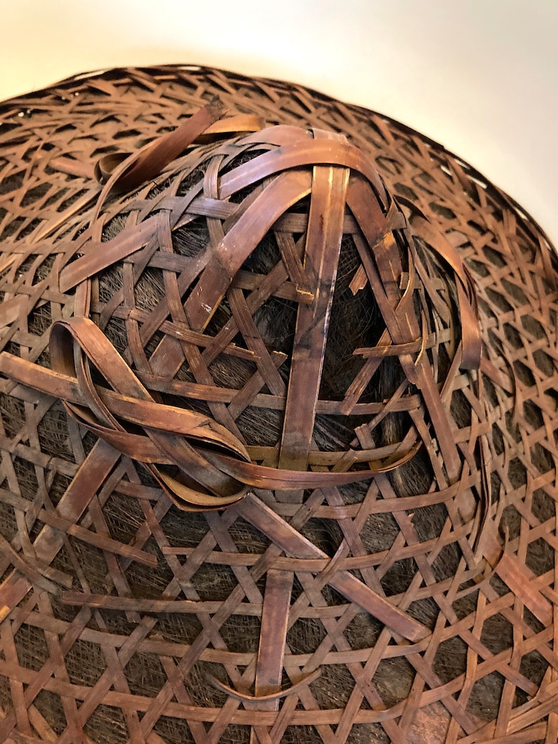 Vintage Japanese Samurai Hat in Bamboo and Fibre - Etsy
