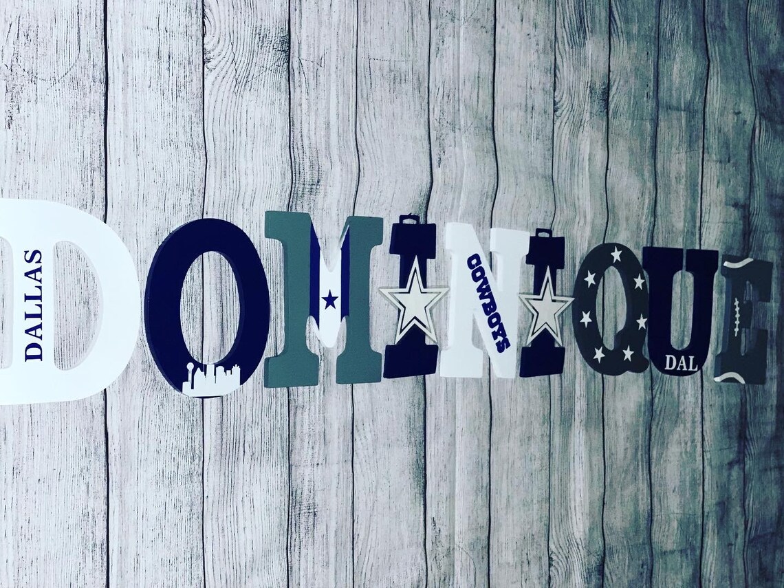 Dallas Cowboys Wooden Letters Wood letters/ Cowboys Decorated | Etsy