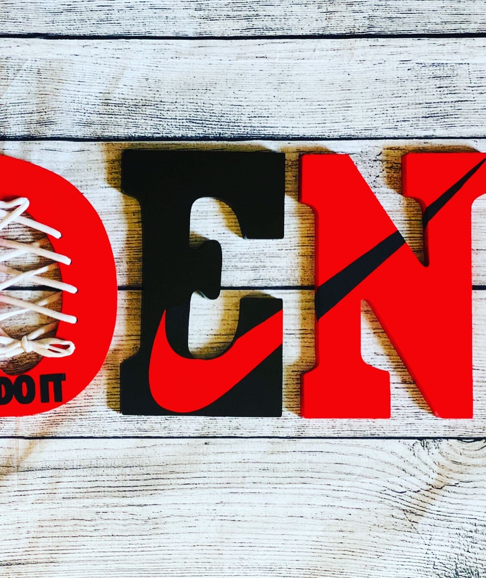 NIKE Wooden Letters Wood letters/ NIKE Decorated Letters/ | Etsy