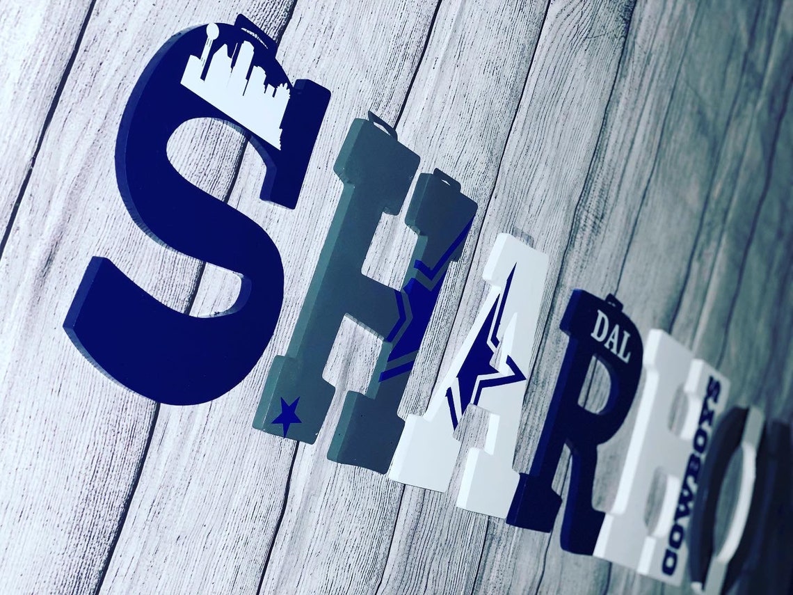 Dallas Cowboys Wooden Letters Wood letters/ Cowboys Decorated | Etsy