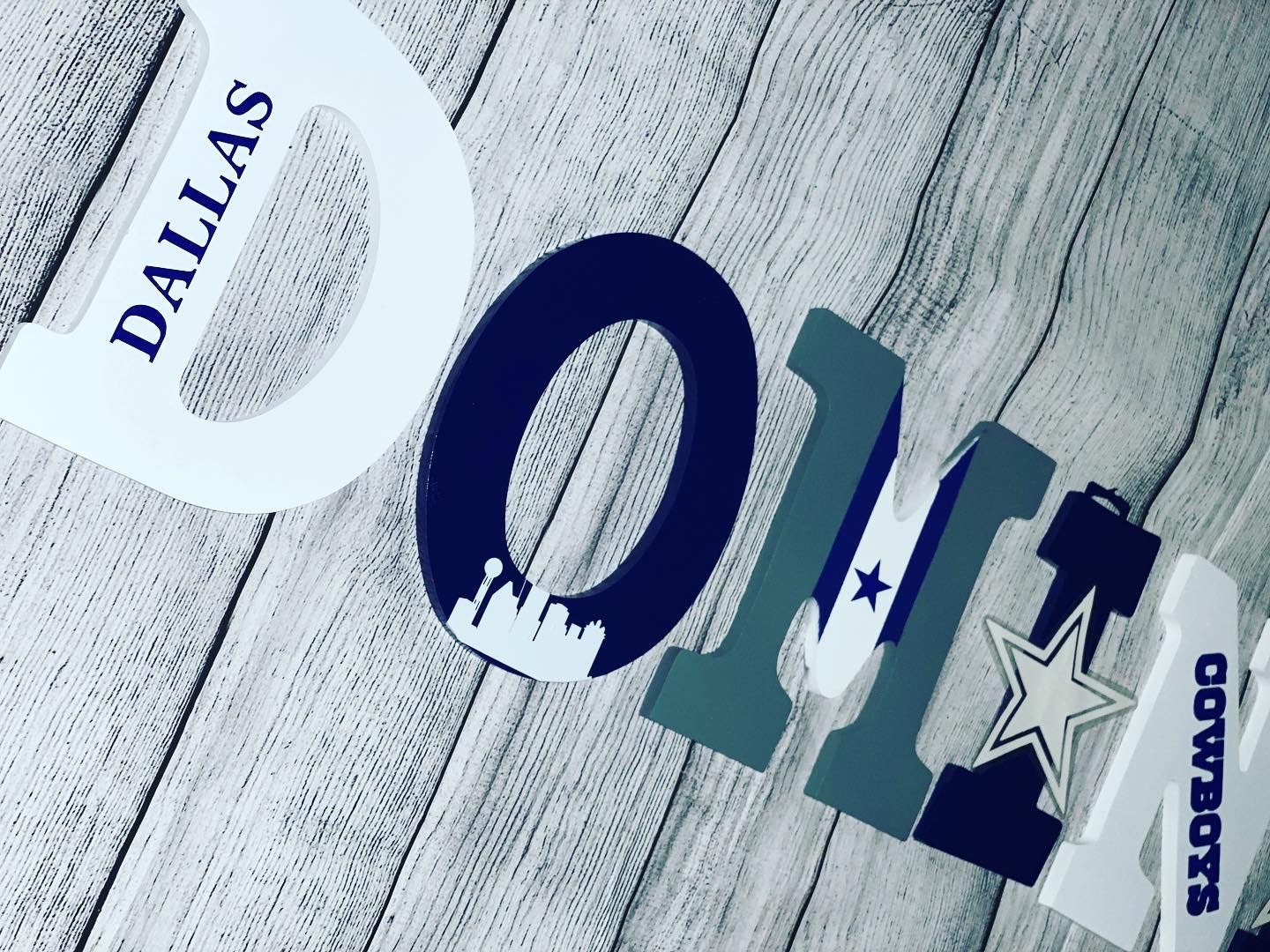 Dallas Cowboys Wooden Letters Wood letters/ Cowboys Decorated | Etsy
