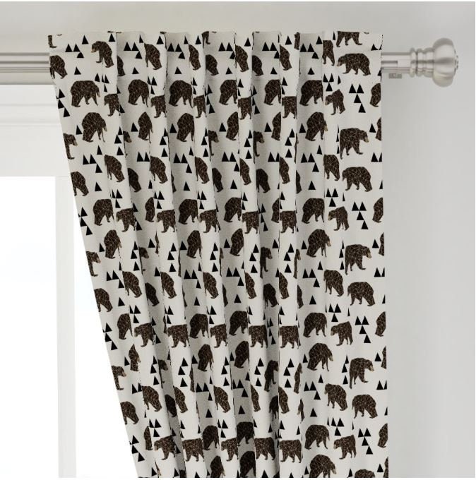 Woodland Bear Curtains for Nursery or Children's Bedroom | Etsy