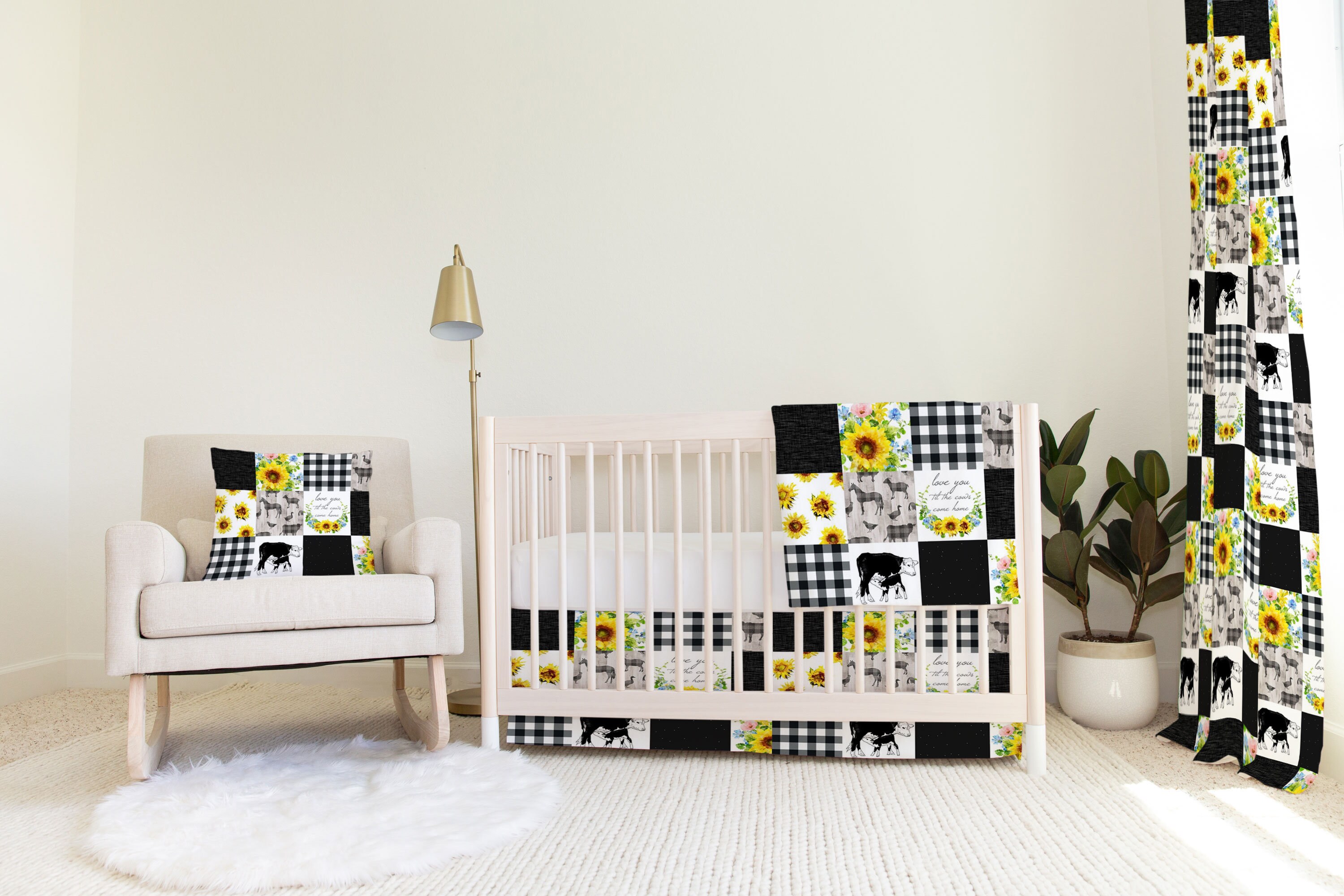 Sun Flower and Baby Caf Curtains for Nursery or Children's | Etsy