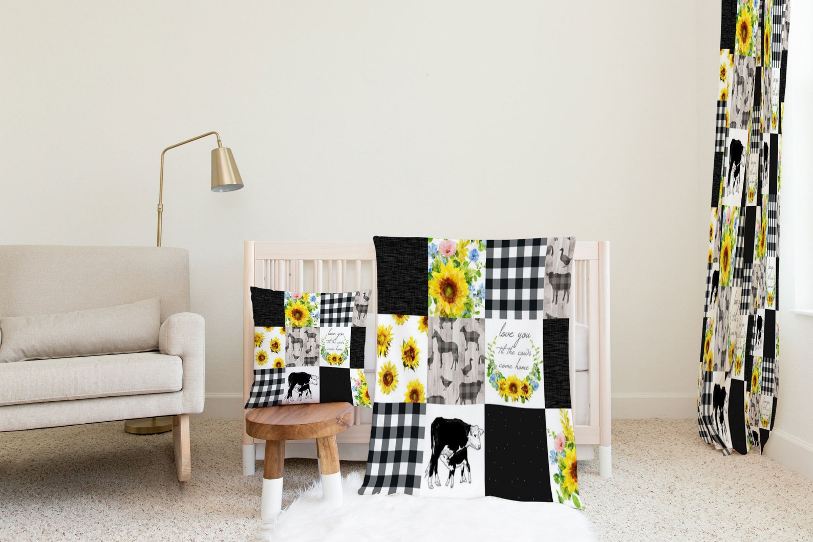 Sun Flower and Baby Caf Curtains for Nursery or Children's - Etsy