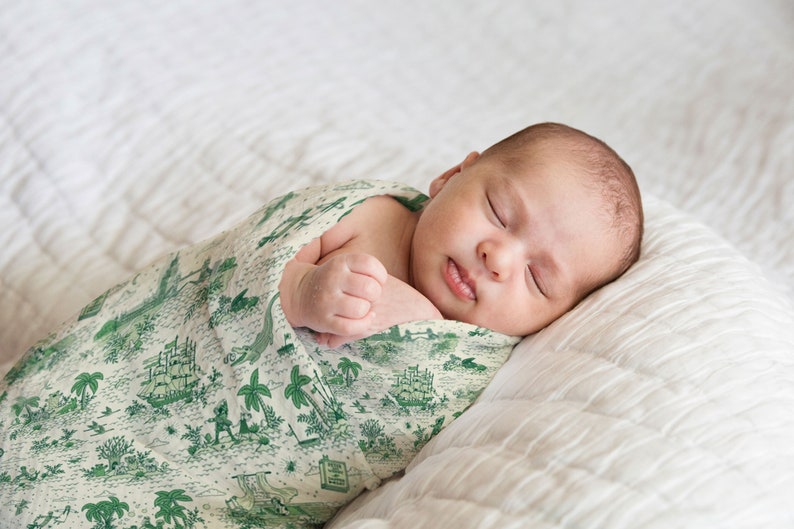 Never Land Baby Bedding Set: Organic Cotton Swaddle, Blanket, Crib ...