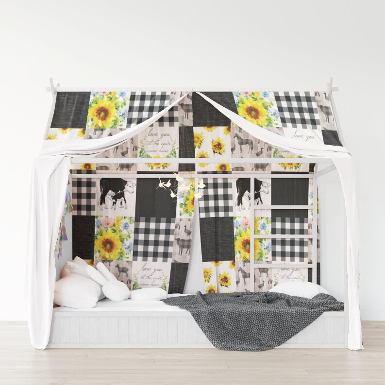 Sun Flower and Baby Caf Curtains for Nursery or Children's | Etsy