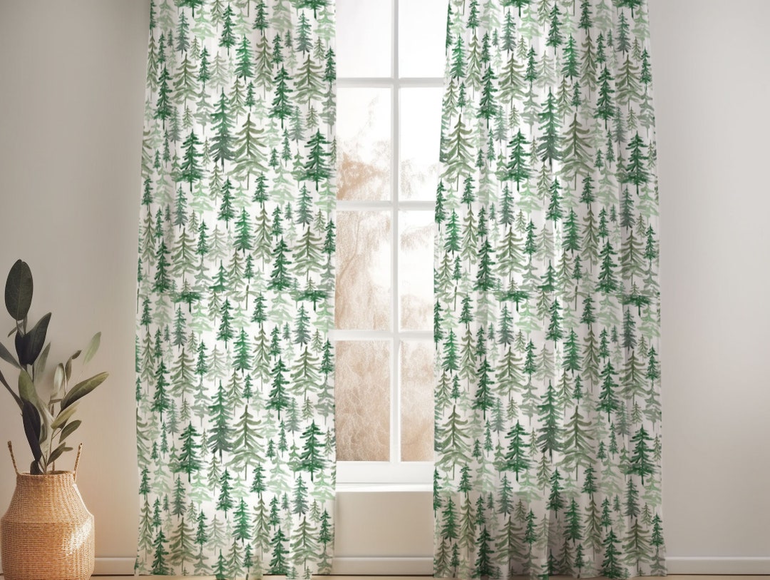Rustic Forest Tree Curtains for Nursery or Children's Bedroom Custom ...